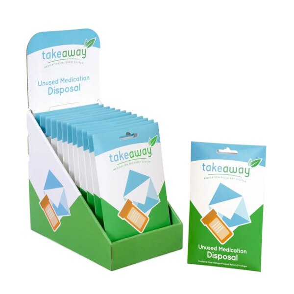TakeAway Medication Recovery Envelope (USPS) - Case of 12 with Display