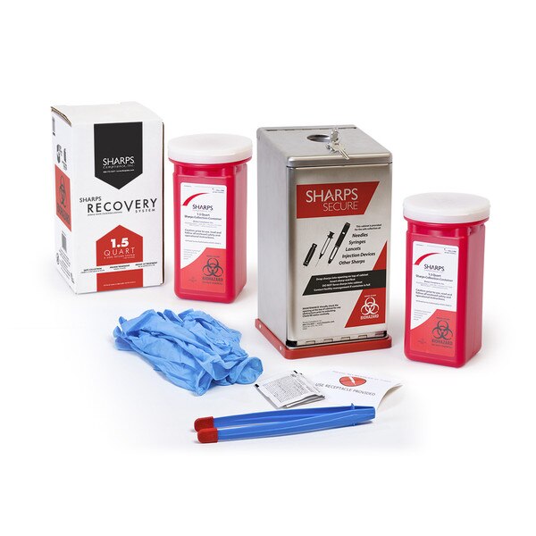 1.5-Quart Sharps Secure Needle Disposal System - Intro Kit